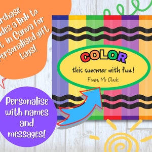 Printable End of the Year Student Crayon Gift Tag| Digital File| US ...