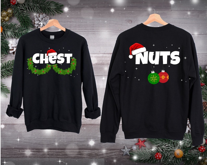 Chestnuts Sweatshirt, Couples Matching, Christmas Sweater, His and Hers ...