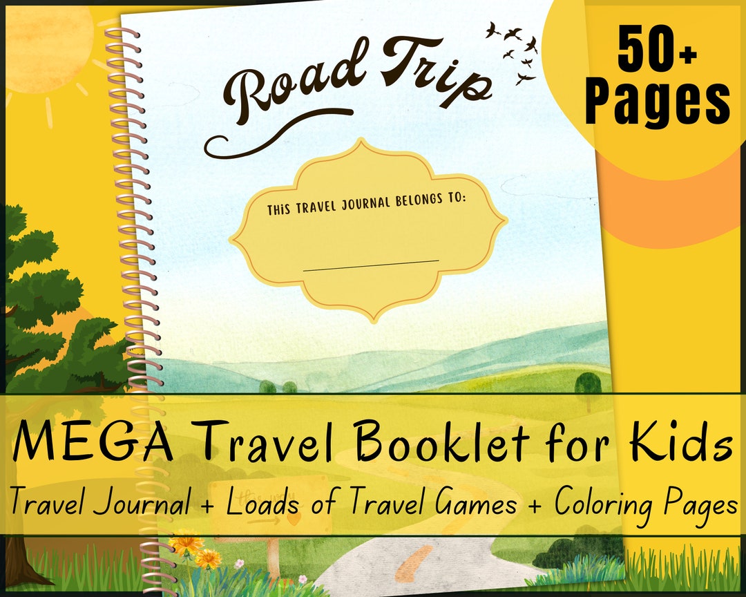 Kids Road Trip Activities - Kids Travel Journal - Road Trip Games - Car ...