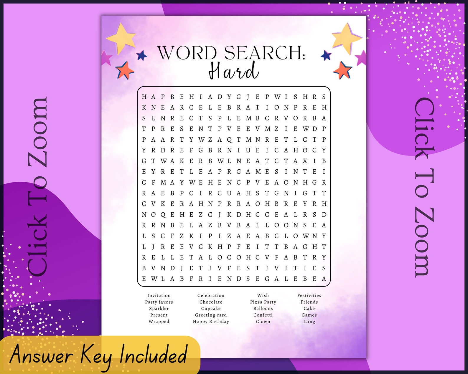 Word Search Puzzles - Adult Birthday Games - Kids Activities ...