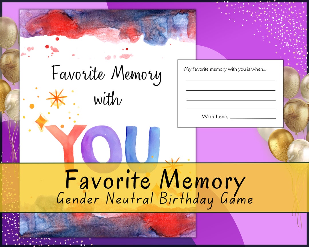 Share Your Favorite Memory - Printable Birthday Game - Slumber Party ...