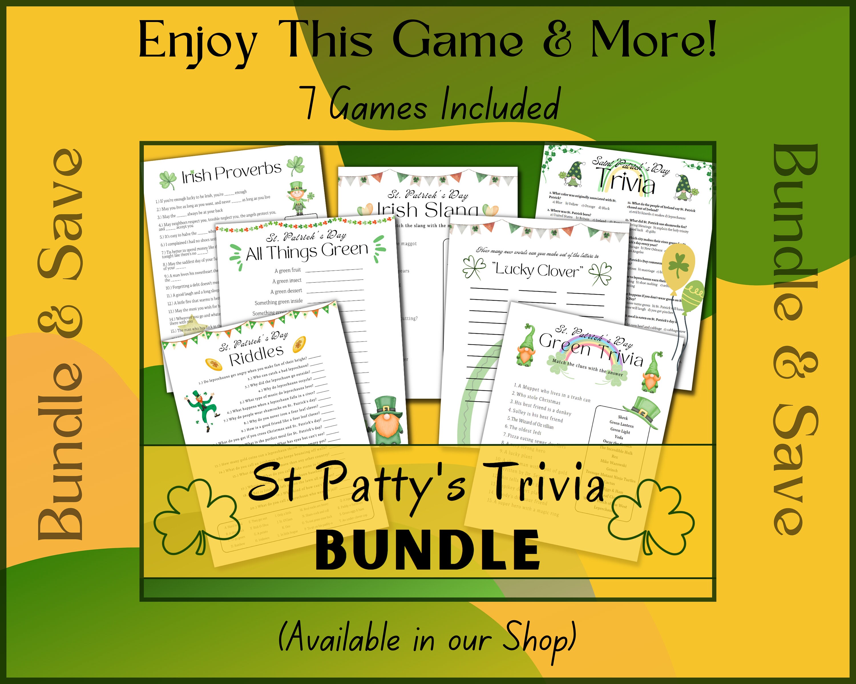 All Things Green Game, Printable St. Patrick's Games for Kids, Instant ...