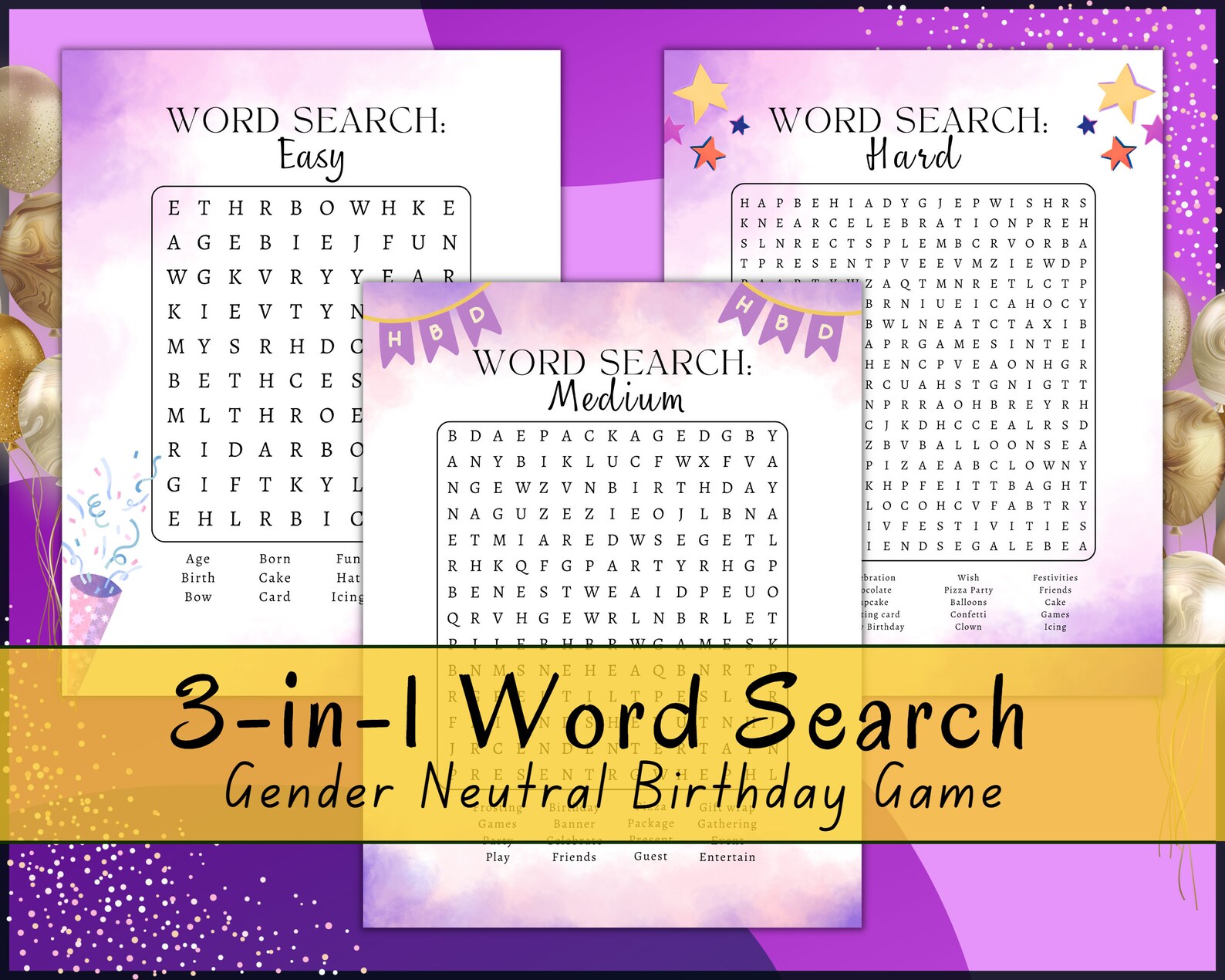 Word Search Puzzles - Adult Birthday Games - Kids Activities ...