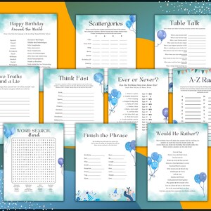 Birthday Boy Games for Him. Downloadable Games Birthday Bundle - Etsy