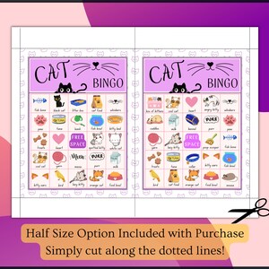 Cat Bingo Game for a Kitten Theme Party, Girls Birthday Game, Bingo ...