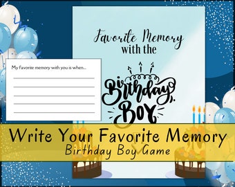 Mens Birthday Party Game Printable My Favorite Memory of the Birthday ...