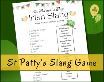 St. Patrick's Day IRISH SLANG MATCH Game (printable) - Etsy