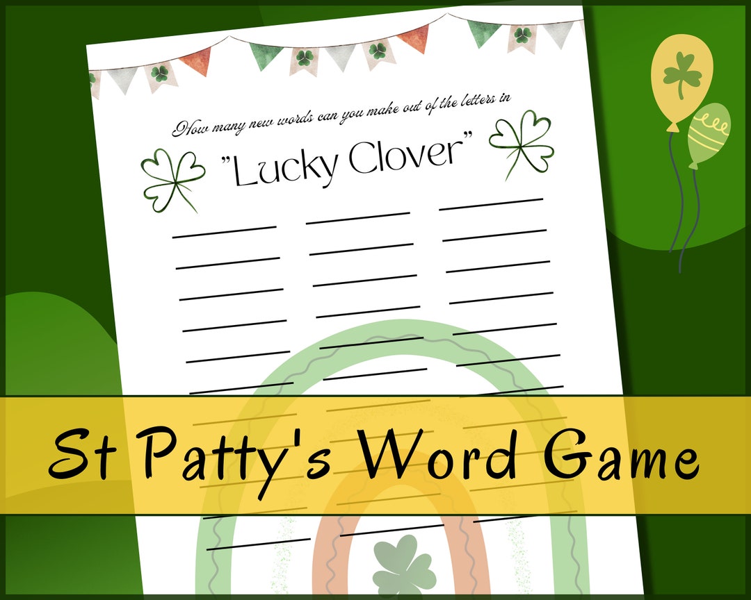 St Patrick's Word Game~ Printable St Patty's Day Game for Kids, Adults ...