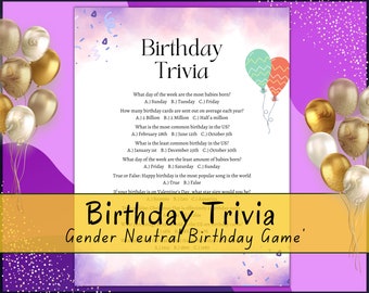 Birthday Trivia | Party Game | Quiz - Etsy