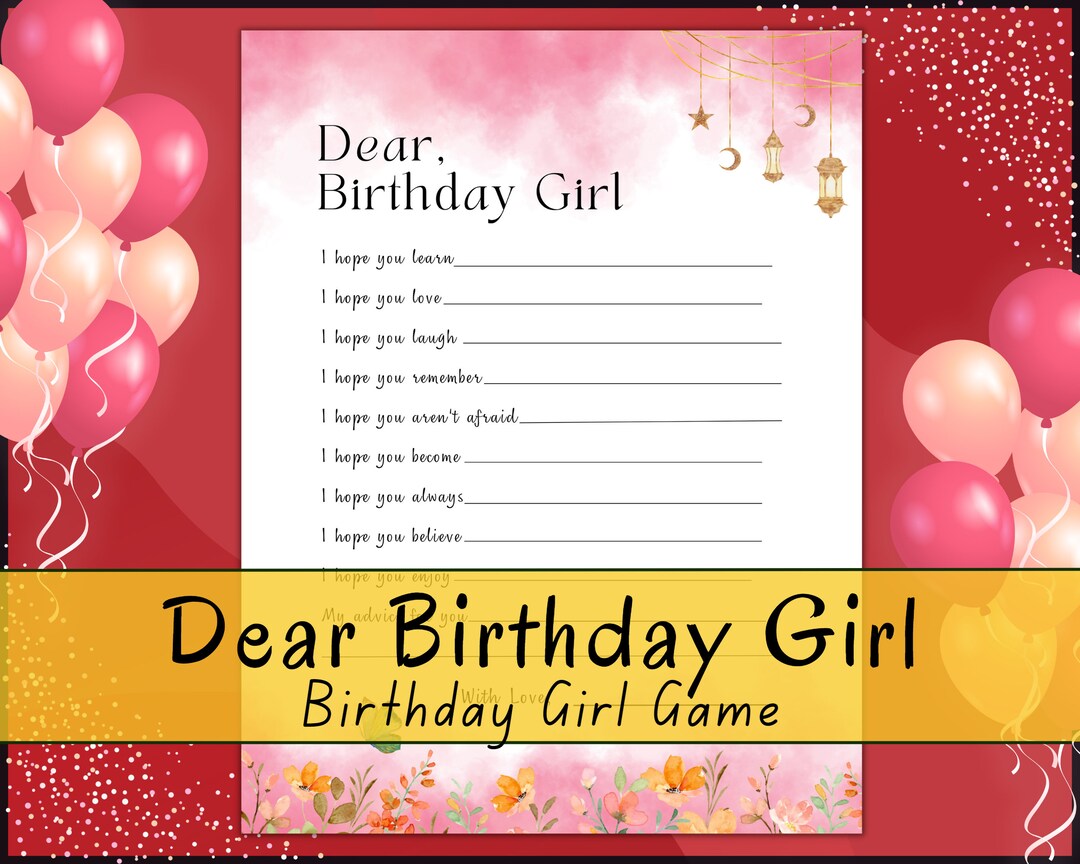 Birthday Wishes for Her, Birthday Letter Card Printable, Birthday Party ...