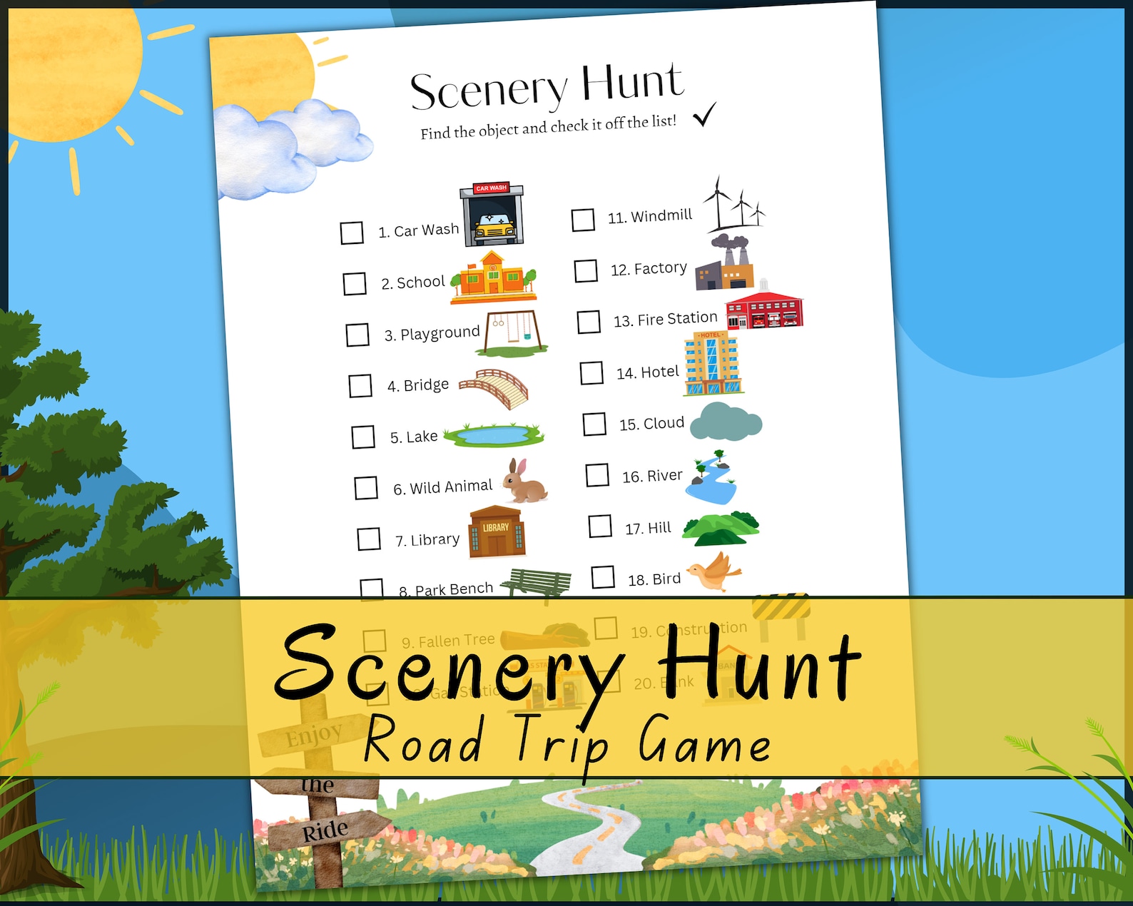 Road Trip Scavenger Hunt Travel Game for Kids, Vacation Printable, Kids ...