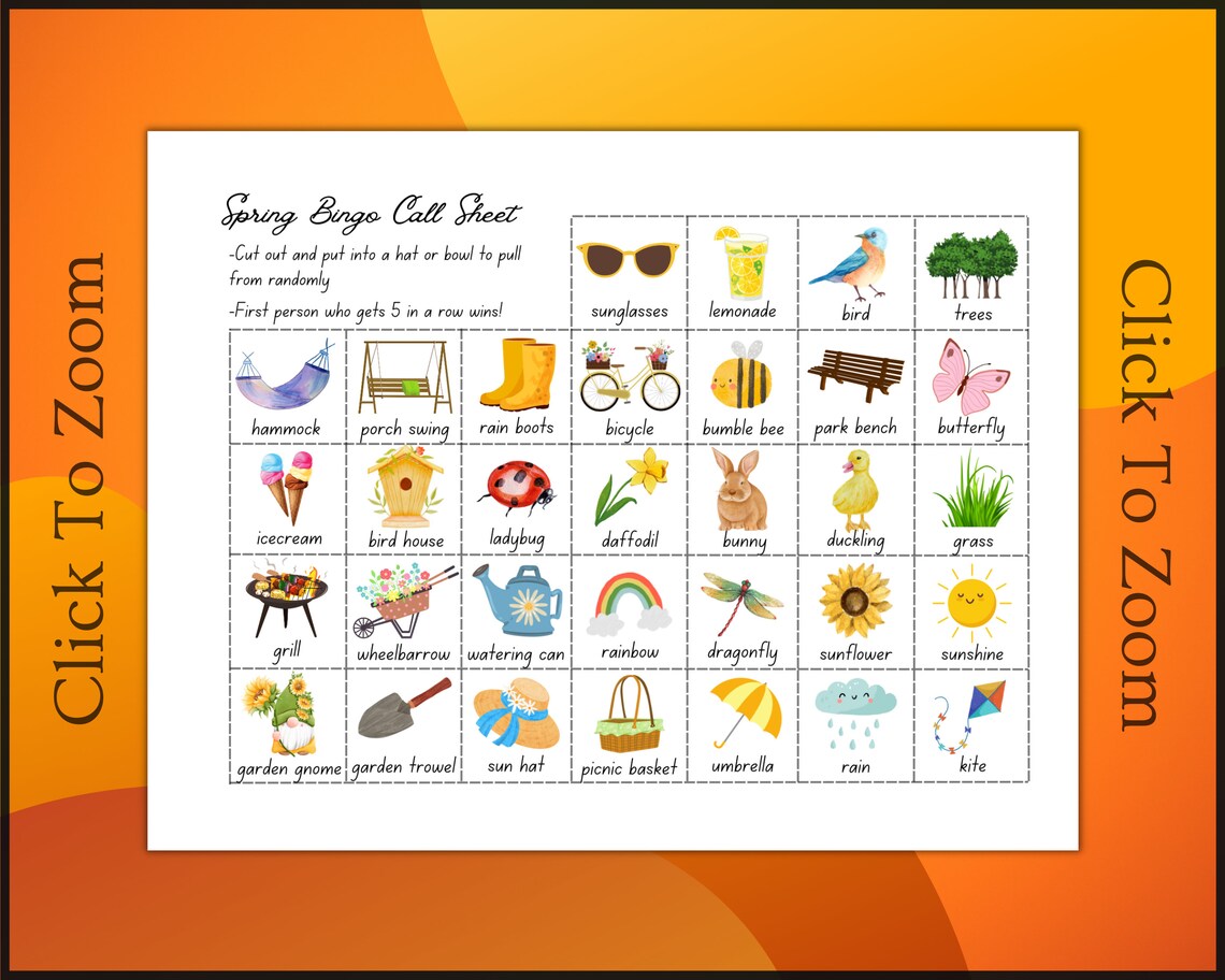 Spring Bingo Game Printable, 30 Spring Bingo Cards, Springtime ...
