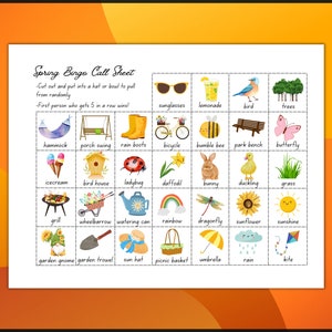 Spring Bingo Game Printable, 30 Spring Bingo Cards, Springtime ...