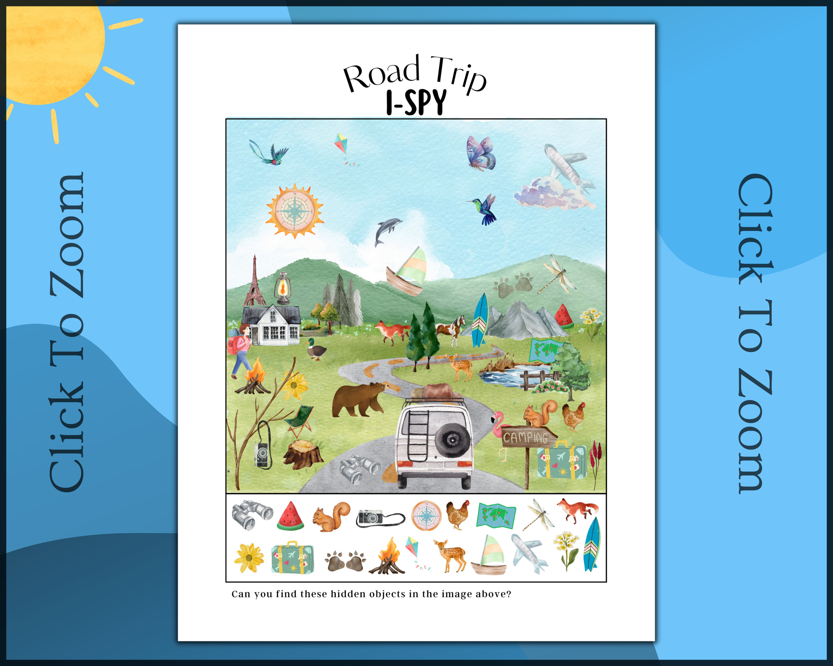 Road Trip I Spy for Kids ~ Kids I Spy Travel Activities ~ Road Trip Pdf ...