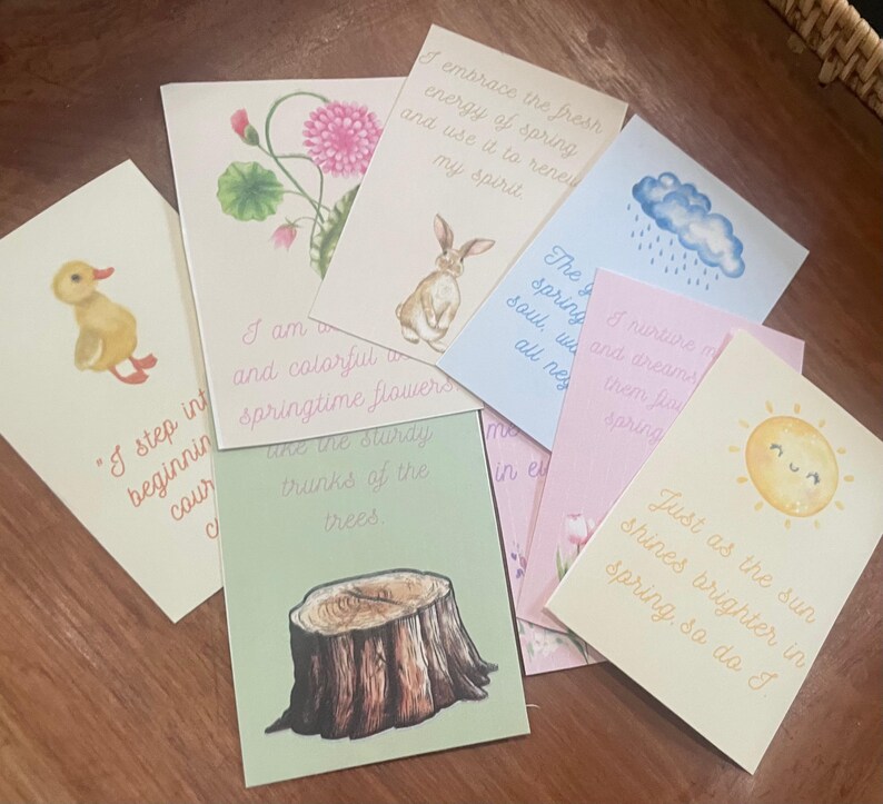 Watercolor Spring Affirmation Cards, Positive Quote Prints (printable ...