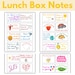 Back to School Lunch Box Notes for Kids, Printable Lunchbox Notes, Kids ...