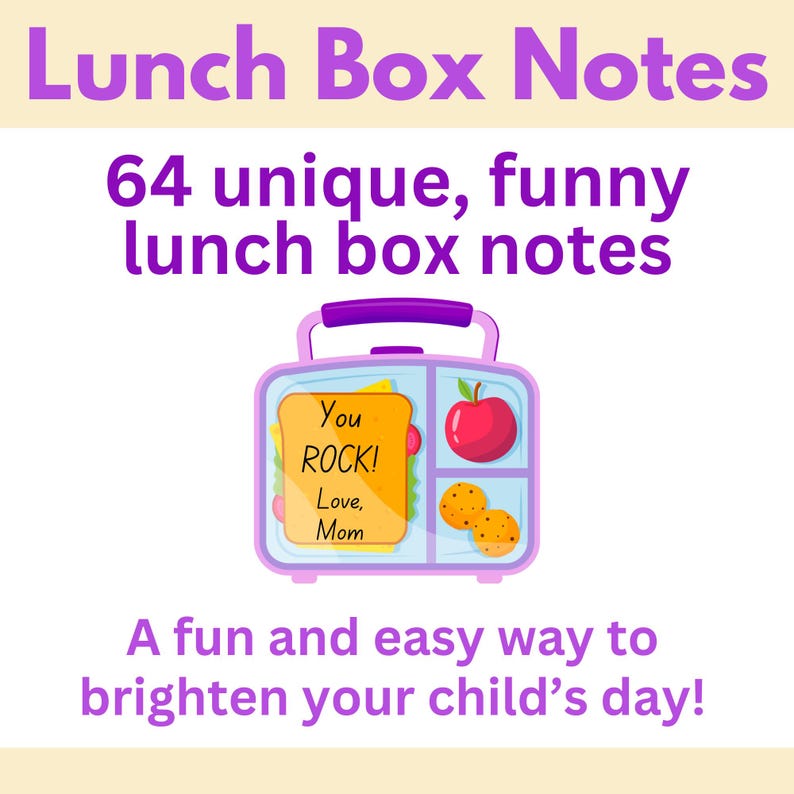 Back to School Lunch Box Notes for Kids, Printable Lunchbox Notes, Kids ...