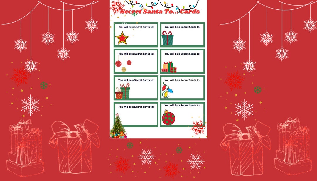 Secret Santa to Cards Bundle - Etsy