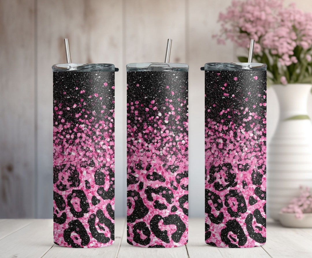 Pink Glitter Tumbler Cup, Tumbler for Her, Gift, Tumbler Lid Straw ...