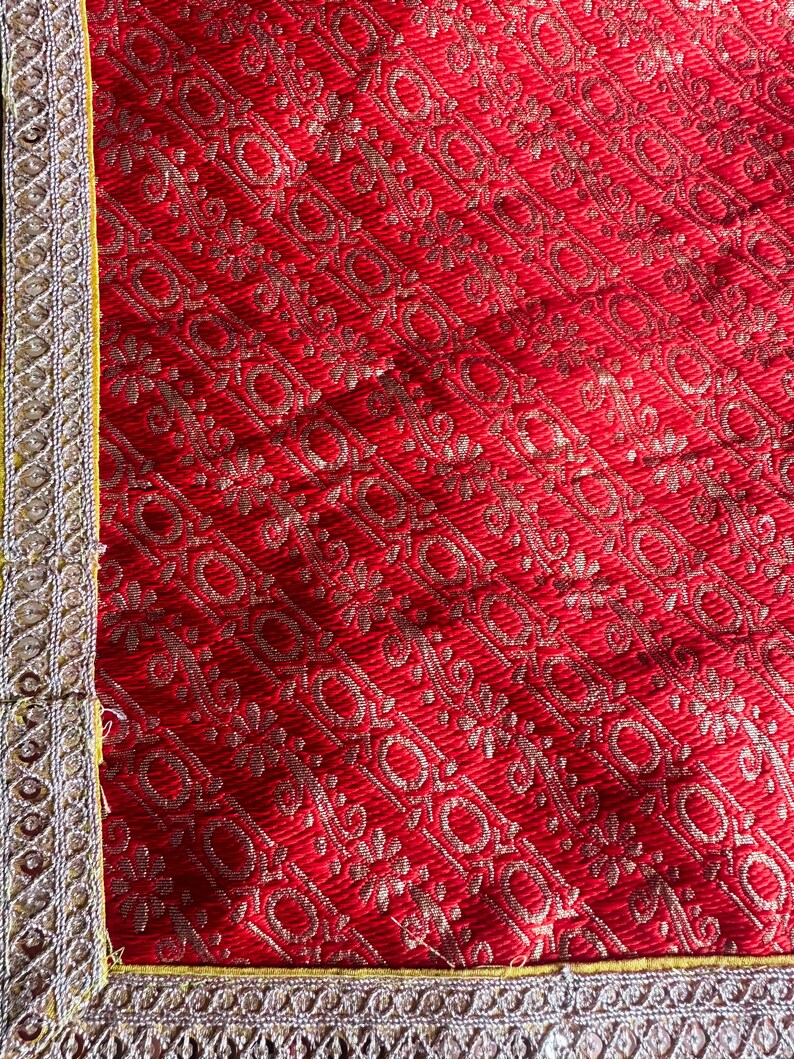 Embroidered Tussar Silk Altar Cloth: Indian Pooja Mandir Mat - Etsy