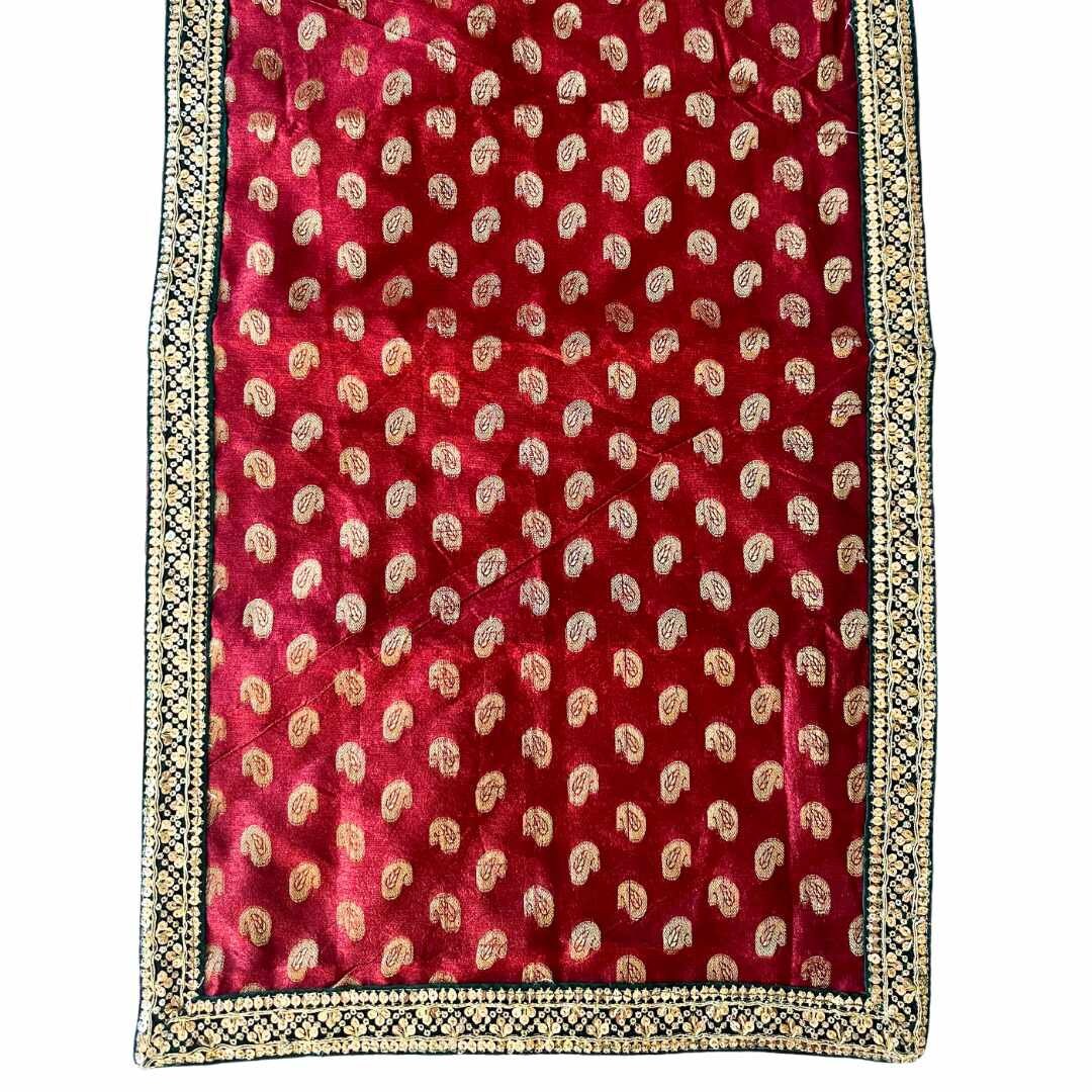 Indian Brocade/silk Altar Cloth With Border, Embroidery, Mats, Ethnic ...