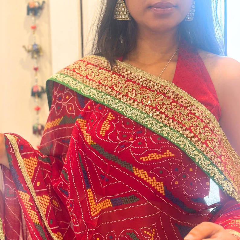 NEW STOCK- Bandhani Pure Indian Cotton & Georgette Rajasthani Print ...