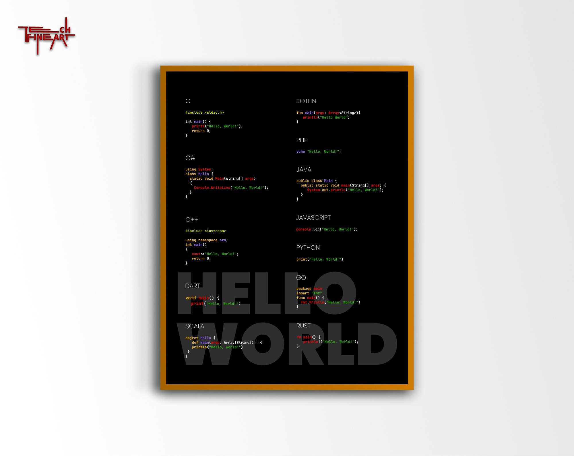 Hello World Program Poster, Programming Poster, Coding Digital Prints, Software Engineer Gift ...
