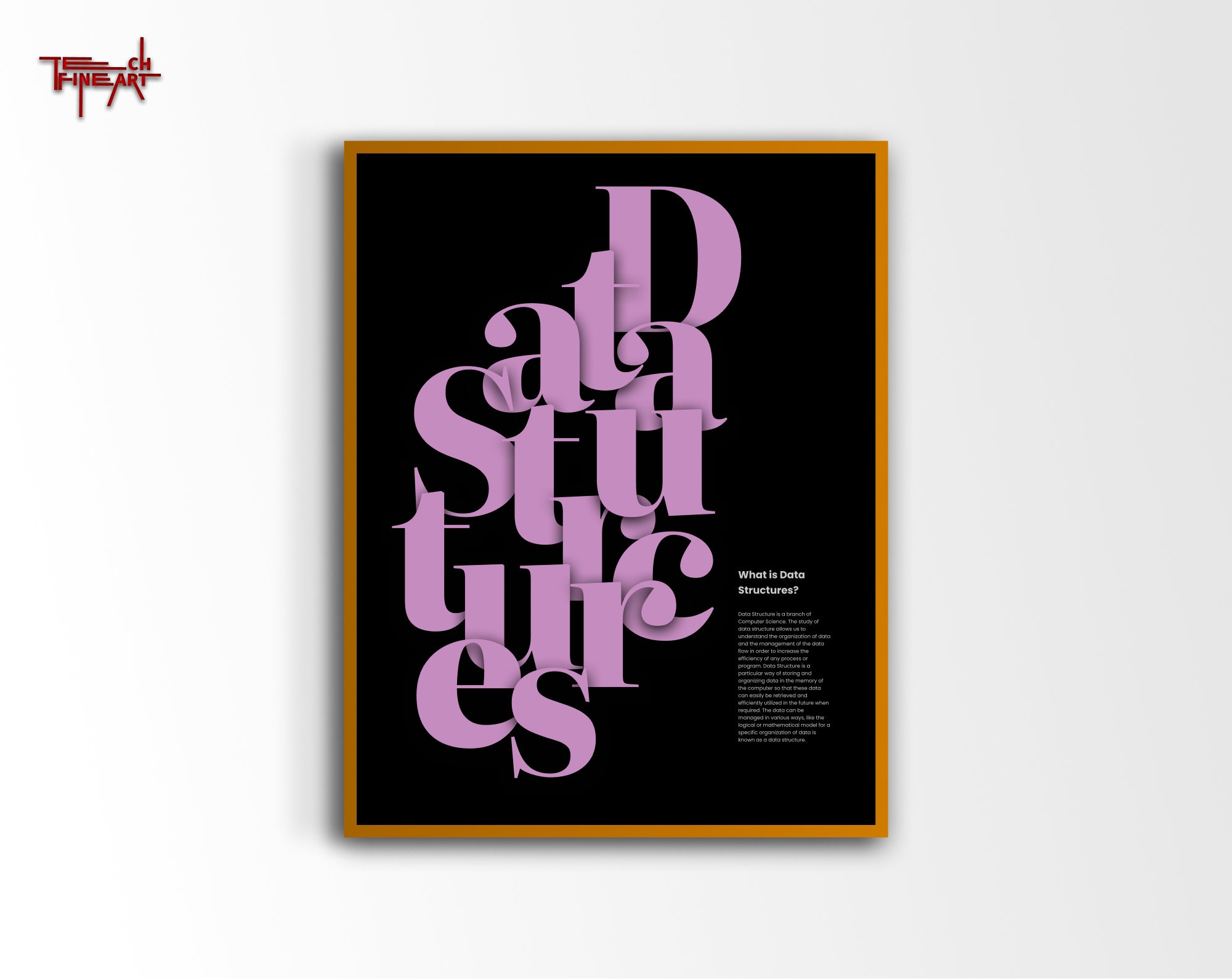 Data Structures Typography Poster, Minimalist Programming Poster ...