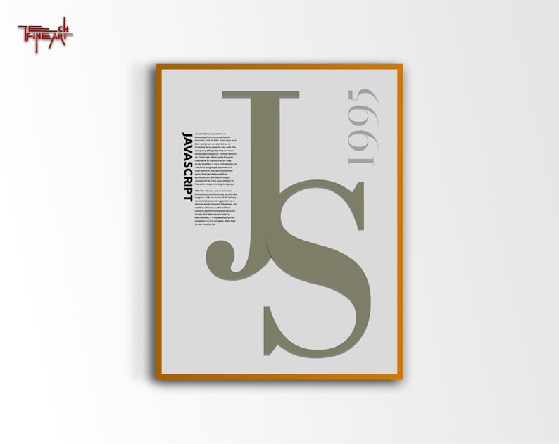 Póster de tipografía Javascript, Póster de programación minimalista ...