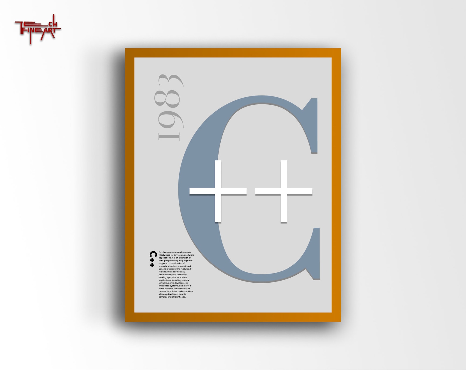 C++ Lang Typography Poster, Minimalist Programming Poster, Coding ...