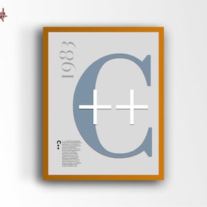 C++ Lang Typography Poster, Minimalist Programming Poster, Coding ...