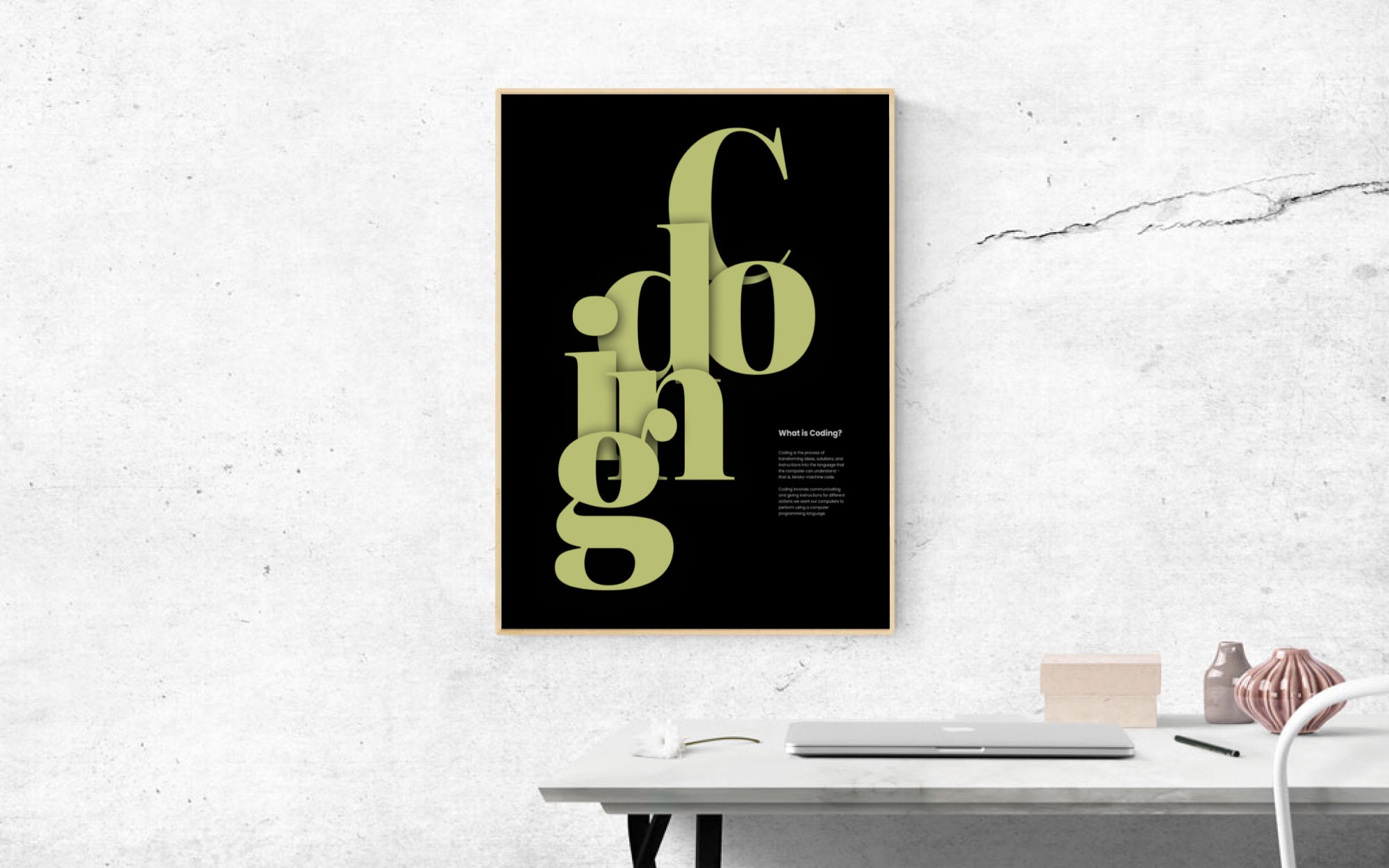 Coding Typography Poster, Minimalist Programming Poster, Coding Digital ...