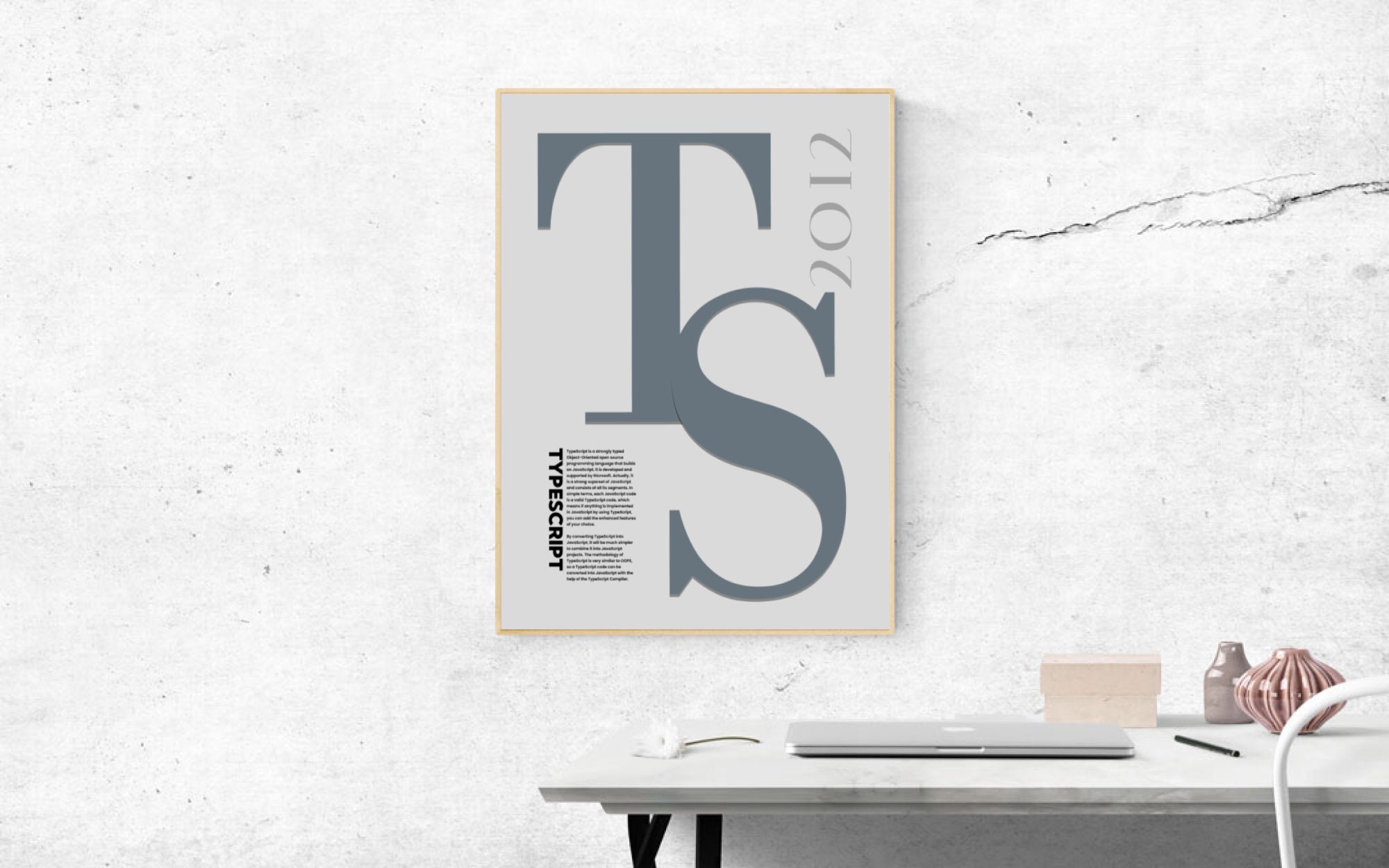 Typescript Typography Poster, Minimalist Programming Poster, Coding ...