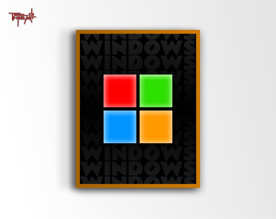 Windows Logo Poster, Minimalist Programming Poster, Coding Digital ...