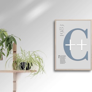 C++ Lang Typography Poster, Minimalist Programming Poster, Coding ...
