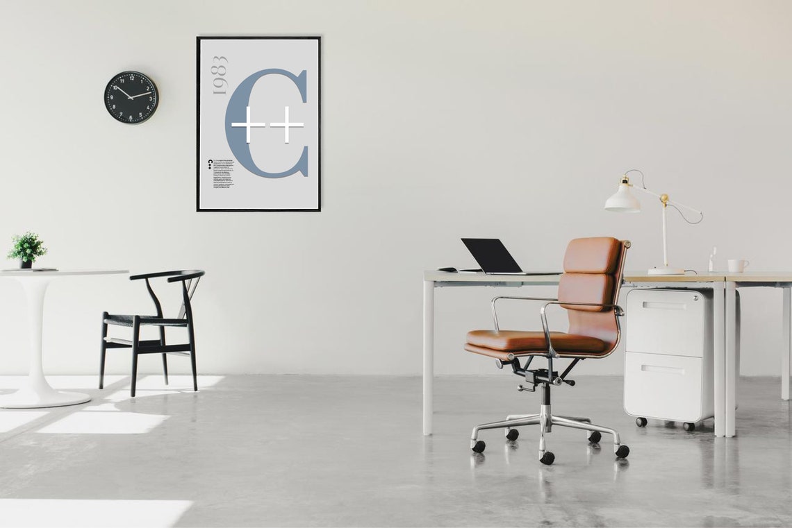 C++ Lang Typography Poster, Minimalist Programming Poster, Coding ...