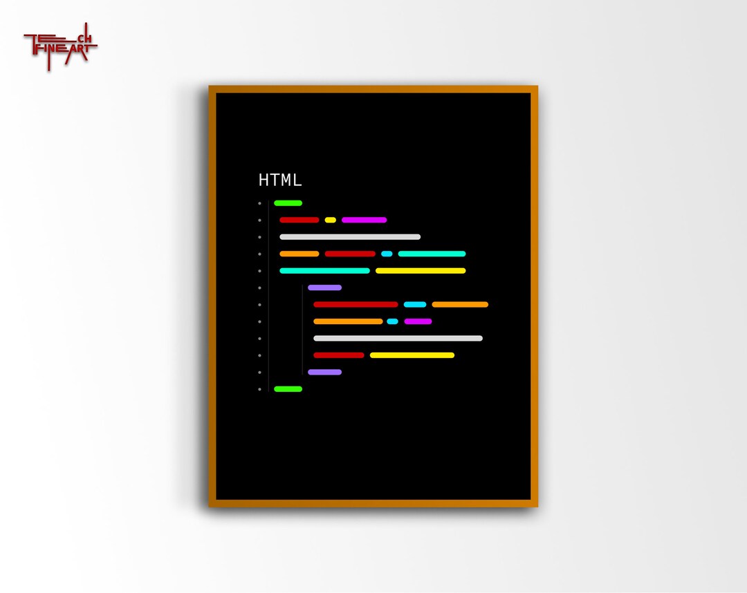 HTML Vector Poster, Programming Poster, Coding Digital Prints, Software Engineer Gift, Gift for ...