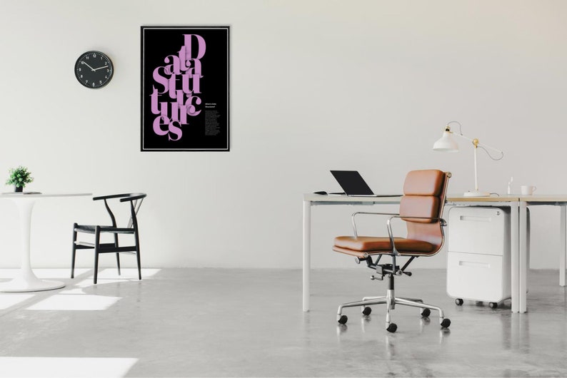 Data Structures Typography Poster, Minimalist Programming Poster ...