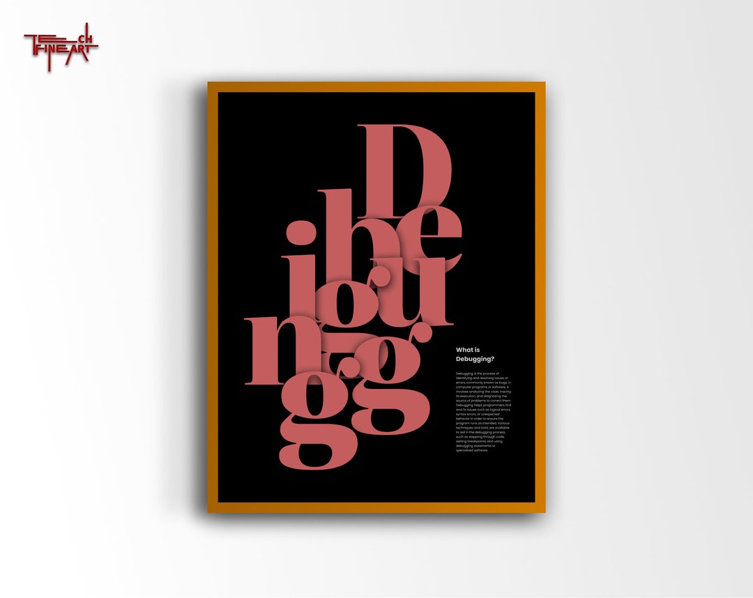 Debugging Typography Poster, Minimalist Programming Poster, Coding ...