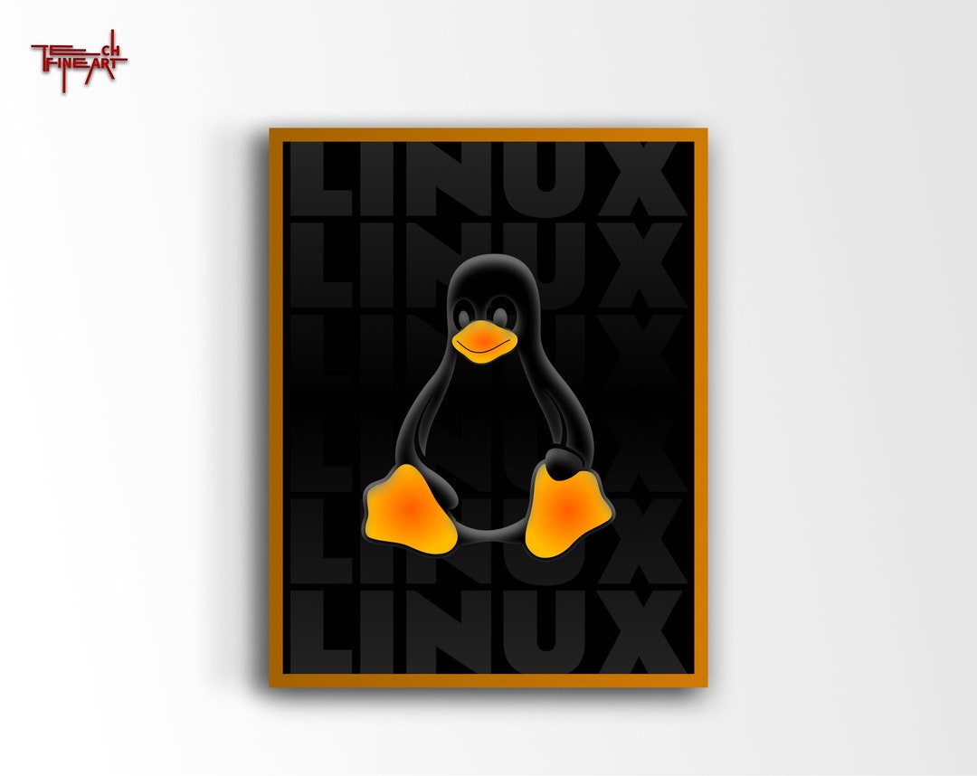 Linux Logo Poster, Minimalist Programming Poster, Coding Digital Print ...