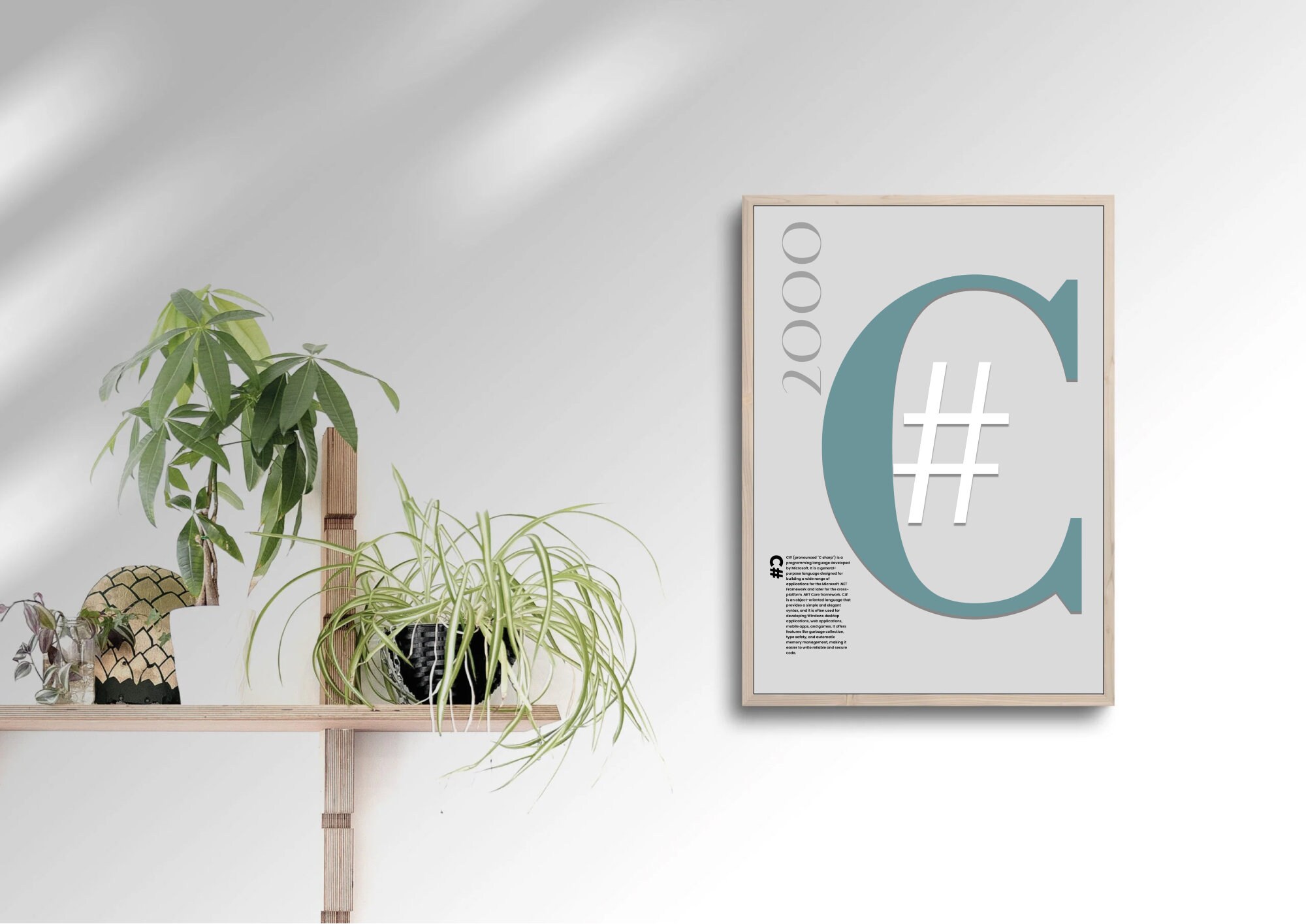C# (C Sharp) Typography Poster, Minimalist Programming Poster, Coding ...