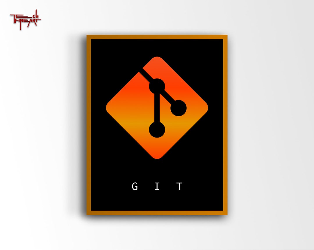 Git Logo Poster, Minimalist Programming Poster, Coding Digital Print ...