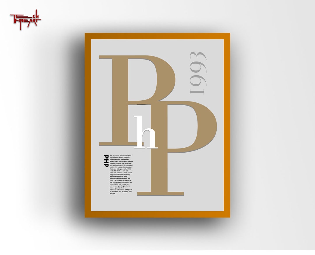 Php Lang Poster, Minimalist Programming Poster, Coding Digital Prints ...