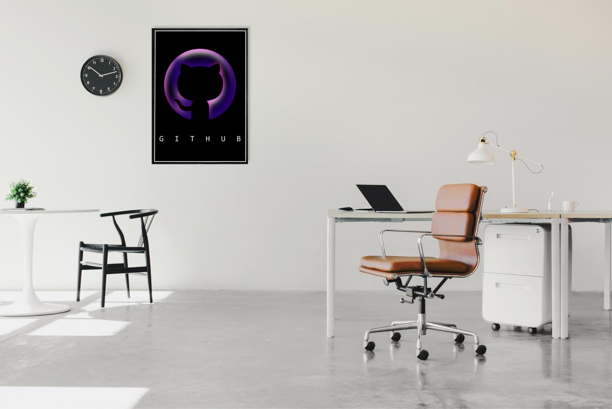 Github Logo Poster, Minimalist Programming Poster, Coding Digital Print ...