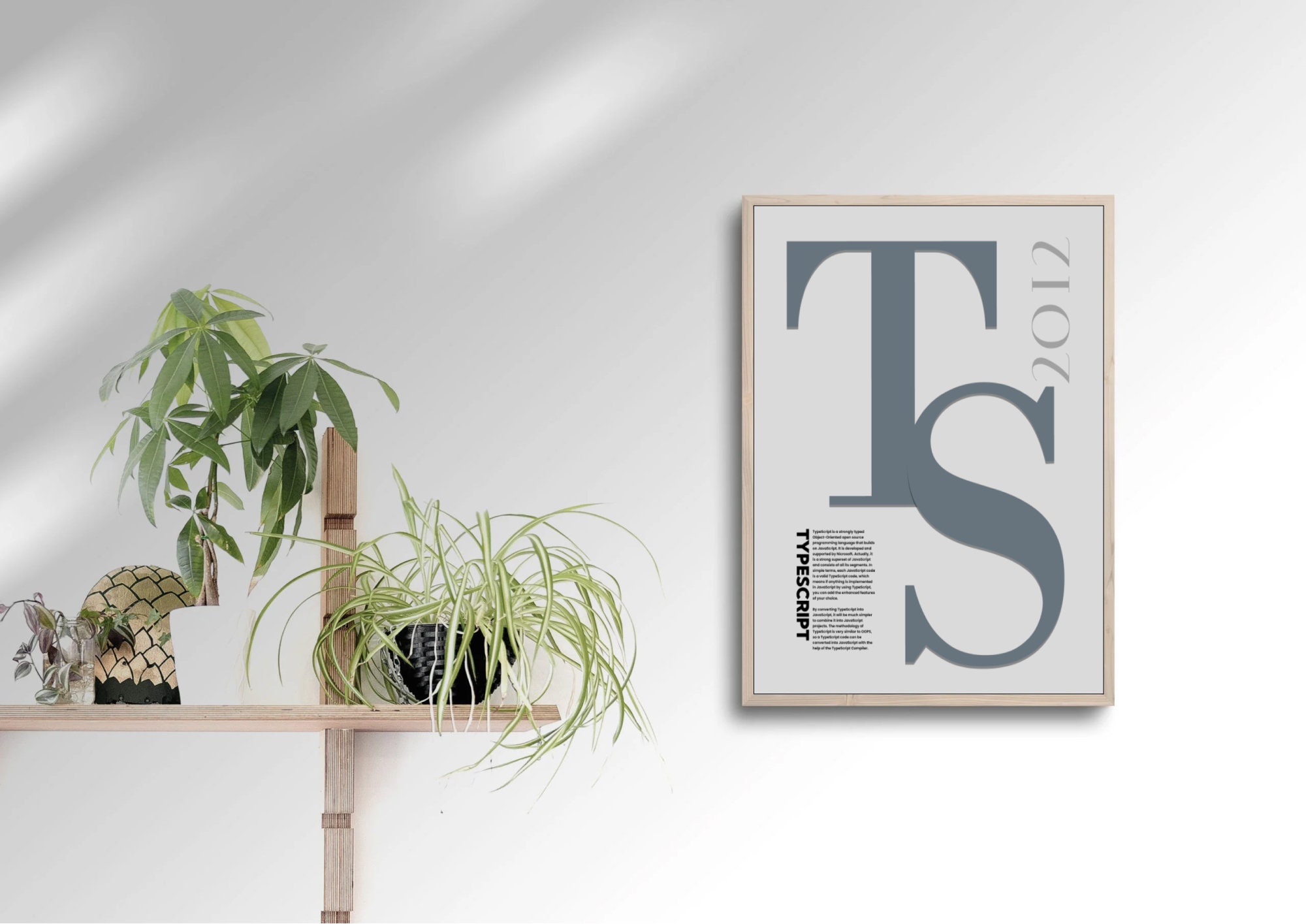 Typescript Typography Poster, Minimalist Programming Poster, Coding ...