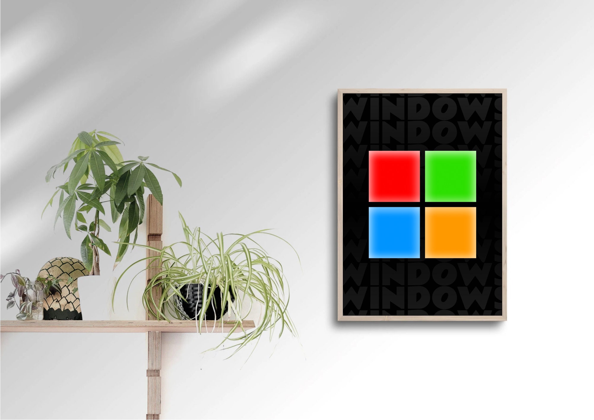Windows Logo Poster, Minimalist Programming Poster, Coding Digital ...