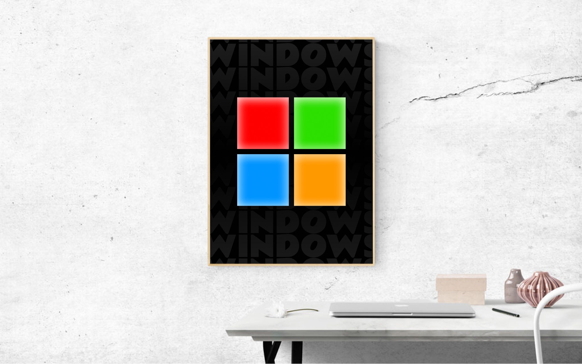 Windows Logo Poster, Minimalist Programming Poster, Coding Digital ...