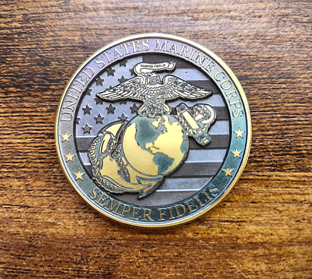 Engraved Brass USMC Coin: Marine Corps Keepsake Gift - Etsy