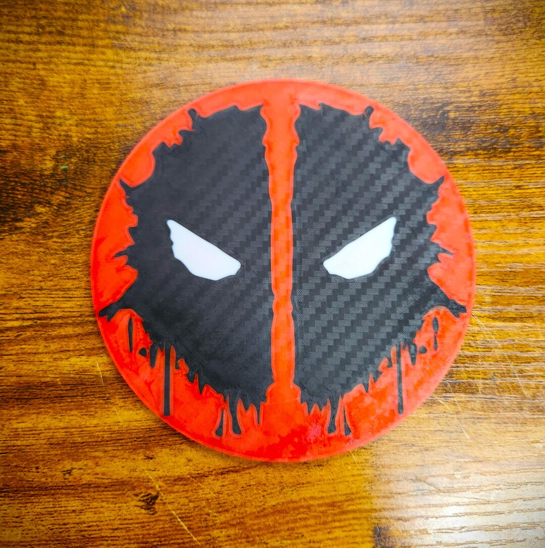 3D Printed Deadpool Coaster Set With Holder Perfect Marvel Fan Gift for ...