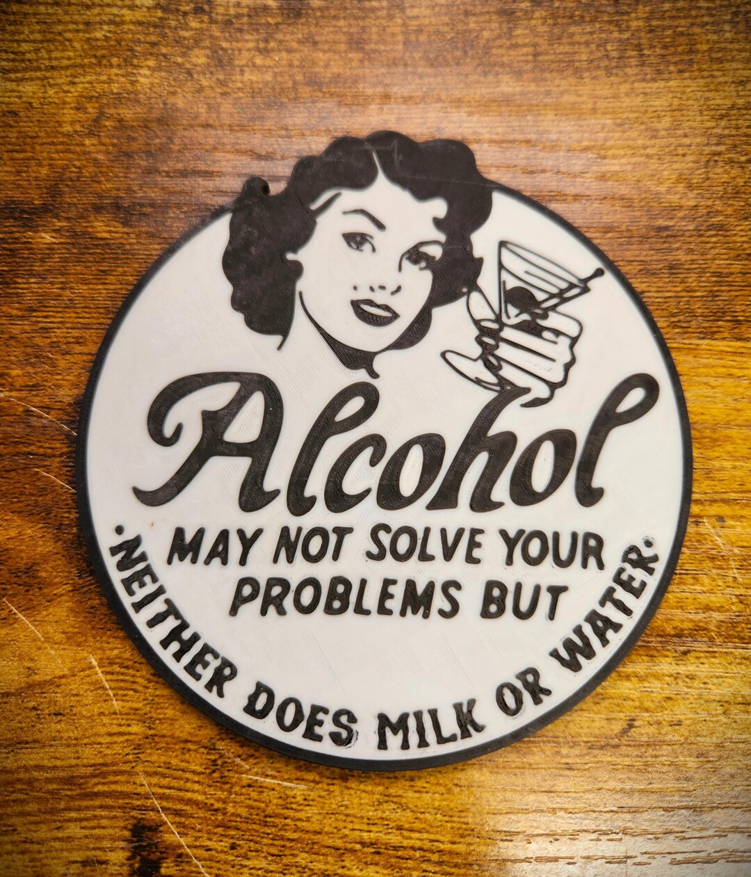 Retro Fun 3D Printed Coaster Set - Vintage Humor Drink Coaster ...